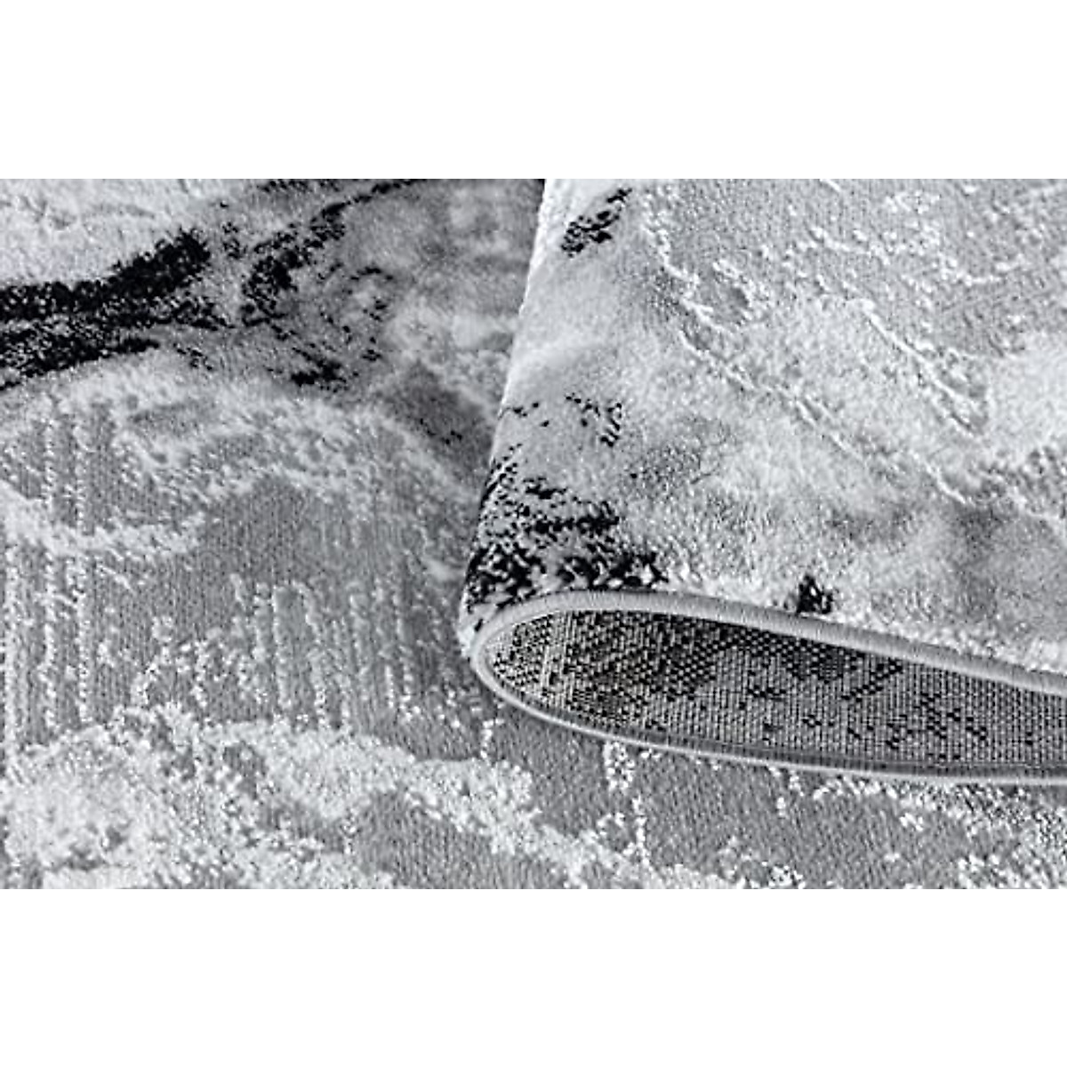 GLORY RUGS Modern Abstract Area Rug 8x10 Grey Black Large Rugs for Home Office Bedroom and Living Room