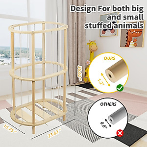 Viyuse Stuffed Animal Zoo Storage Extra Large Wooden Stuffed Animal Holder Soft Toy Organizer Nursery Zoo Cage Plush Stuffed Toy Cage Kids Playroom Bedroom Decor Display Corner Ellipsoid