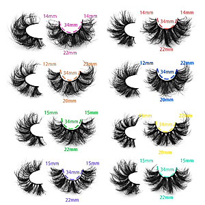 Mink Lashes Fluffy False Eyelshes Dramatic Wispy Fake Eyelashes Pack 8 Styles 22MM Long Thick Volume False Eye Lashes Bulk by Ruairie