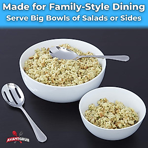 Super Elegant, Heavy Duty Serving Spoon 1 Pc Set. Stainless Steel Slotted Spoons to Serve Pasta and Vegetable. Best Flatware for Buffet and Family Style Dining, Catering, Banquets and Dinner Parties