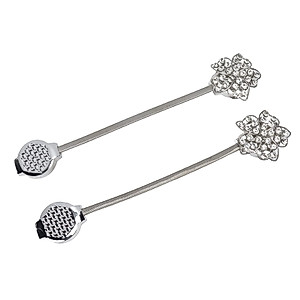 Marooma 2Pcs Magnetic Curtain Tiebacks, Sparkling Crystal Flower Curtain Buckle Clips, Convenient Drape Tie Backs Decorative Curtain Holdbacks Holder Curtain Tiebacks for Home.