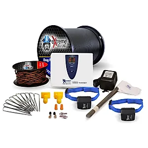 Electric Dog Fence Stubborn Dog - 2-Dogs 1000' of Pro Grade Heavy Duty Boundary Wire for 1/3 Acre Pet Fence and 8 Correction Levels to Accommodate Larger, More Stubborn Dogs