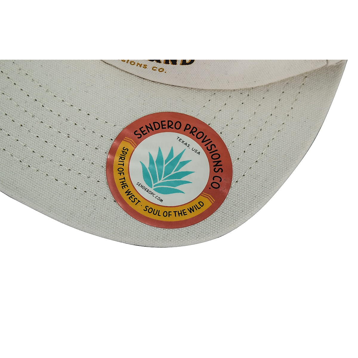 Sendero Provisions Co. Shootin Hand Hat Screen Printed Strapback Cap Off-White, One Size