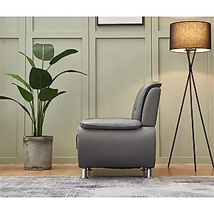 Kingway Furniture Zebra Faux Leather Loveseat with Pillow Armrests in Gray