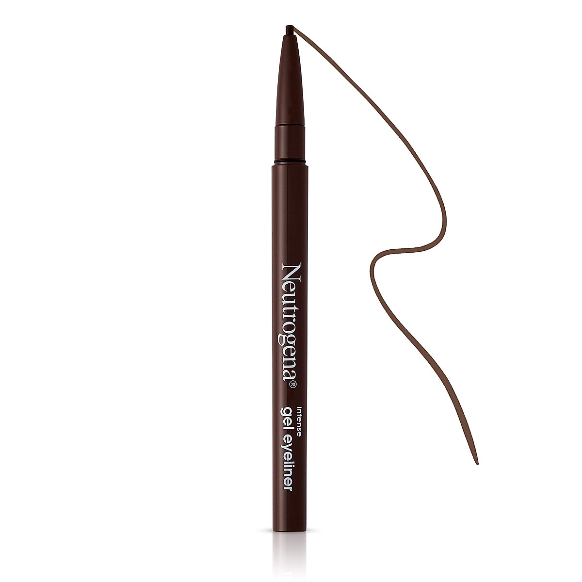 Neutrogena Intense Gel Eyeliner with Antioxidant Vitamin E, Smudge- & Water-Resistant Eyeliner Makeup for Precision Application, Dark Brown, 0.004 oz