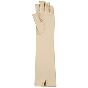 Rolyan Forearm Length Left Compression Glove, Open Finger Compression Sleeve to Control Edema and Swelling, Water Retention, and Vericose Veins, Covers Fingers to Forearm on Left Arm, Medium