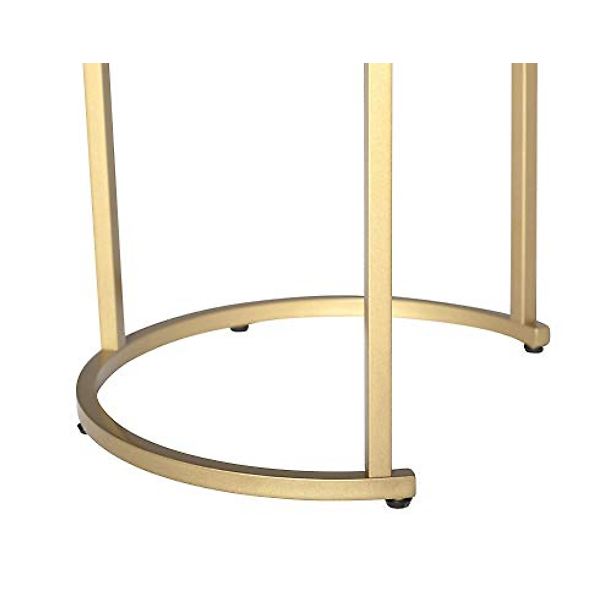 Studio Designs Home Camber Modern 20" and 14.5" Round Set of Nesting Tables in Gold/Clear Glass