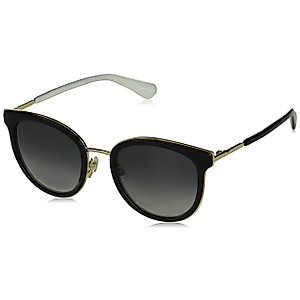 Kate Spade New York Women's Adayna Round Sunglasses, Black & White, 52 mm