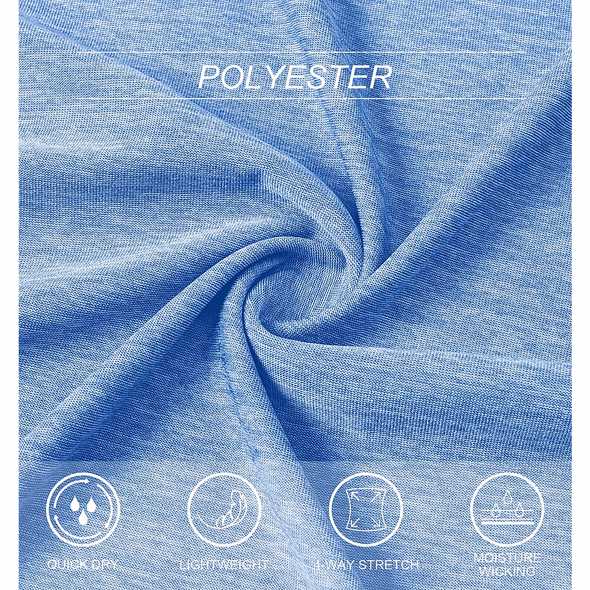 MAGCOMSEN Athletic T-Shirts for Women Short Sleeve Casual Shirts Moisture Wicking Performace Tees Fitness Running Shirts Light Blue Large