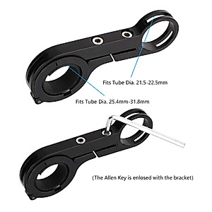 Yizhet Bike Handlebar Extender, Lightweight Durable Aluminum Alloy Double Bicycle Handlebar Extension Bracket for Holding Motorcycle E-Bike Lamp Speedometer GPS Phone Mount Holder (Aluminum Alloy)