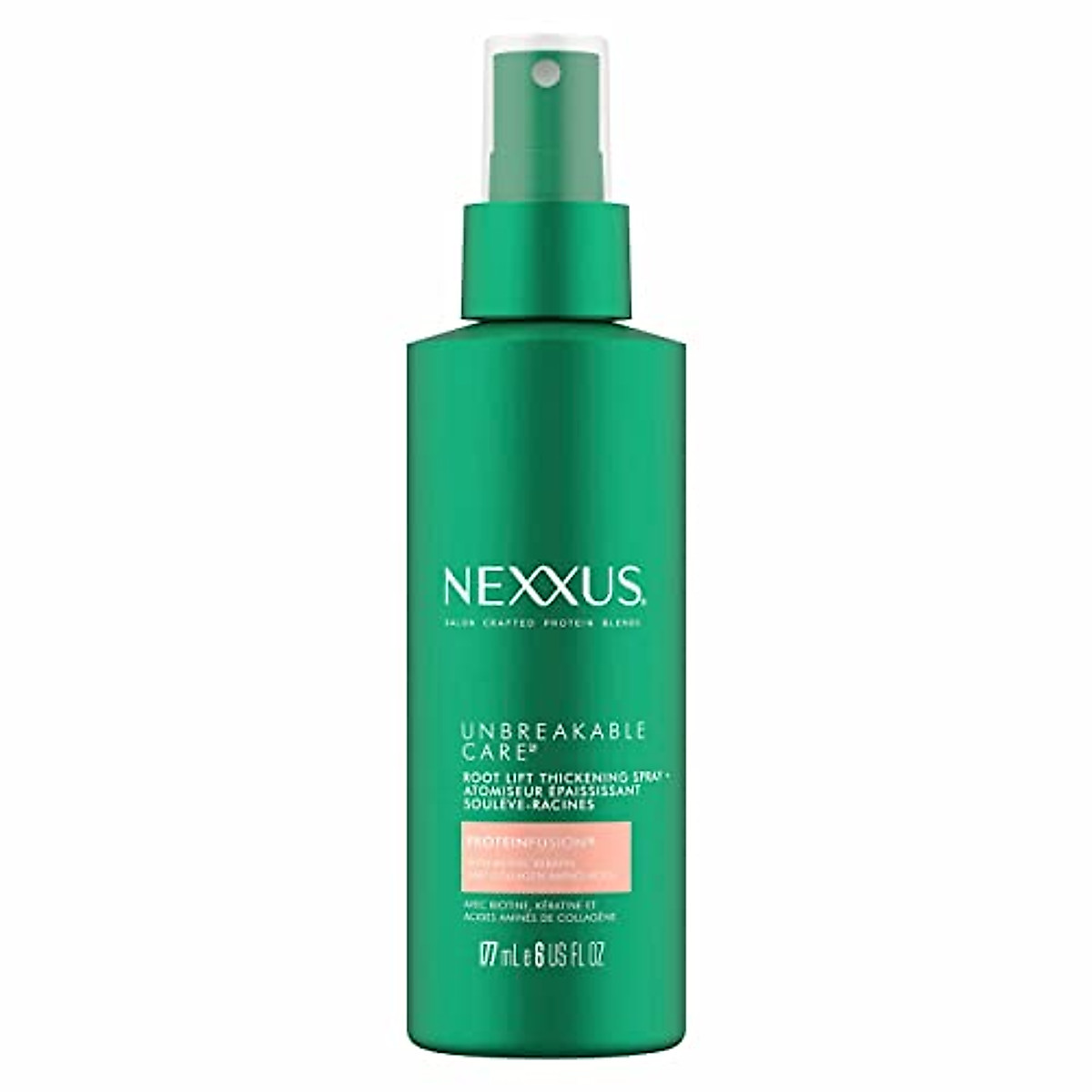 Nexxus Root Lift Thickening Spray Unbreakable Care with ProteinFusion Blend of Biotin, Keratin & Collagen Amino Acids, 6 oz
