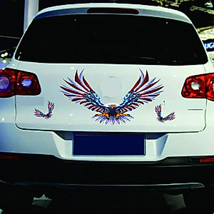 Practisol Bald Eagle Car Decals American Flag Car Decal Stickers Patriotic American Eagle Car Decal Graphics Vinyl Stickers Decals for Car Hood Window Body Side Decal and Graphics (3 Sizes 4 Pack)