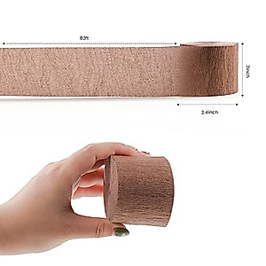 Fonder Mols Rose Gold Streamers Party Decoration - 12 Rolls Rose Gold Dusty Pink Crepe Paper Rolls for Wedding Bachelorette Birthday Party Baby Bridal Shower Hanging Banner Decor