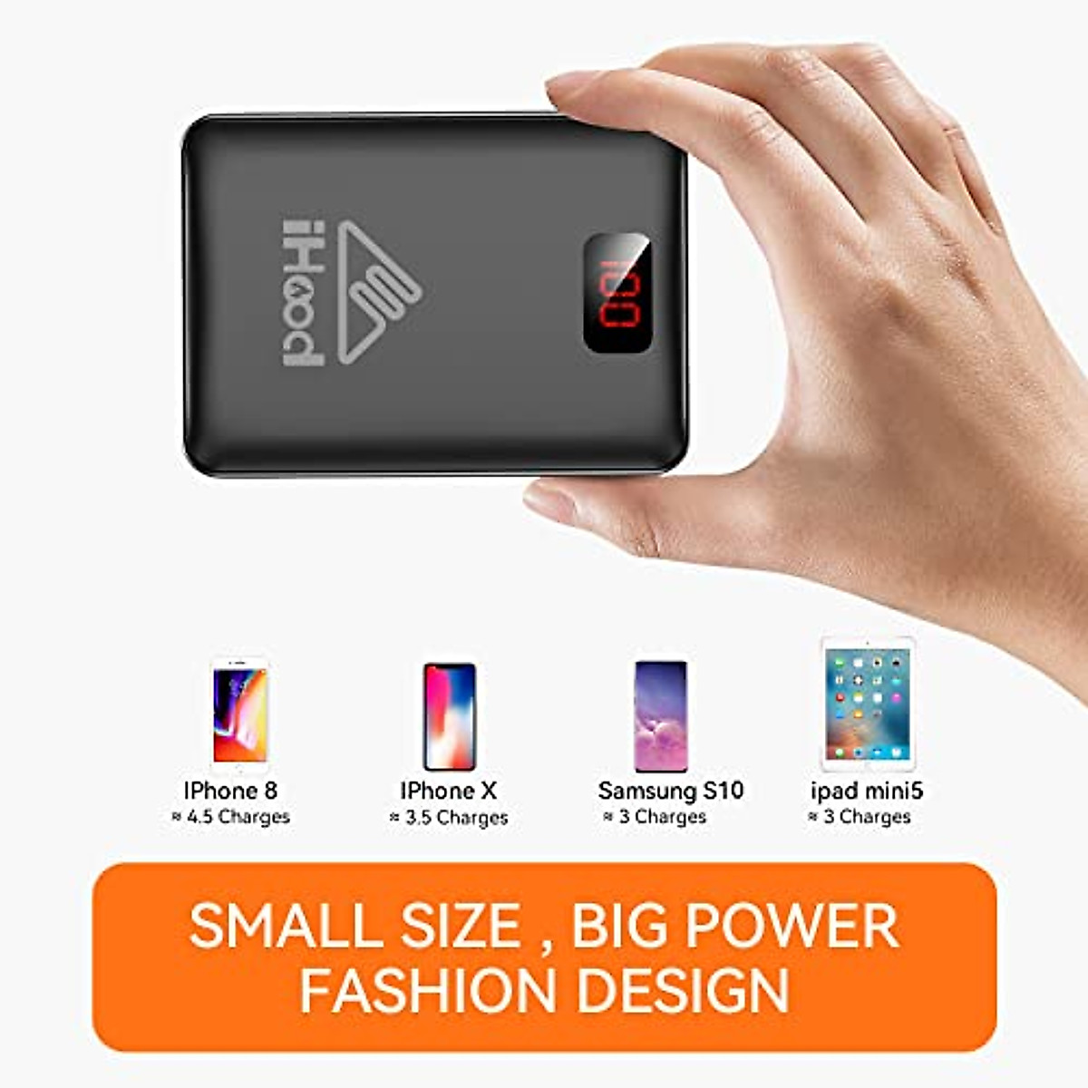 iHood Heated Vest Battery Pack, 5V / 7.4V / 12V Auto-Transformer 14400mAh Power Bank for Heated Jacket and Heated Hoodie,Dual USB LED Display Portable Charger for iPhone Android etc