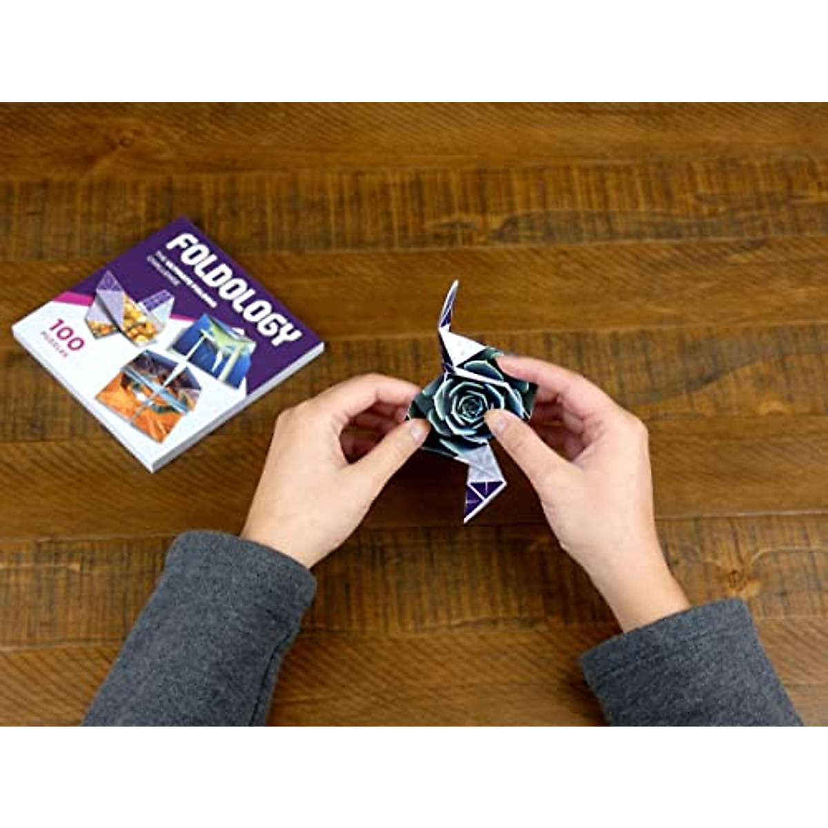FOLDOLOGY - The Origami Puzzle Game! Hands-On Brain Teasers for Tweens, Teens & Adults. Stocking Stuffers. Fold The Paper to Complete The Picture. 100 Challenges, Ages 10+
