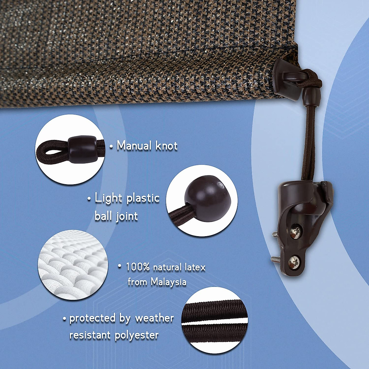 Universal Replacement of Exterior Roller Shades Outdoor/Indoor Roller up Blinds (3 Pcs End Cap, Black)