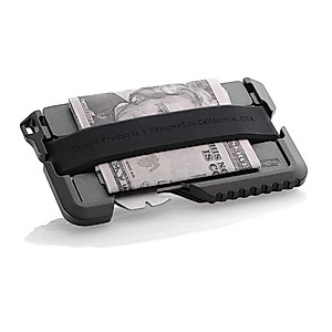 Dango Slim Minimalist Wallet for Men - RFID Blocking - Leather + Multi-Tool, Black Dtex/Desert Sand