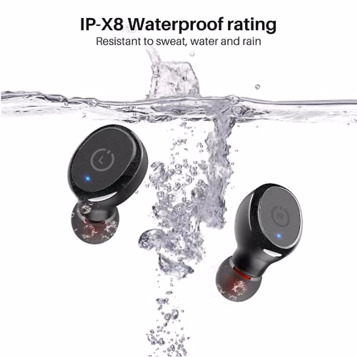 TOZO T10 Bluetooth 5.3 Wireless Earbuds with Wireless Charging Case IPX8 Waterproof Stereo Headphones in Ear Built in Mic Headset Premium Sound with Deep Bass for Sport Black (Renewed)