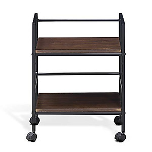 Furinno Modern Storage Cart, Dark Walnut
