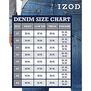 IZOD Men's Jeans | Comfort Stretch Denim Jeans | Casual Relaxed Fit Jeans for Men, Size 36W x 32L, Vintage Khaki
