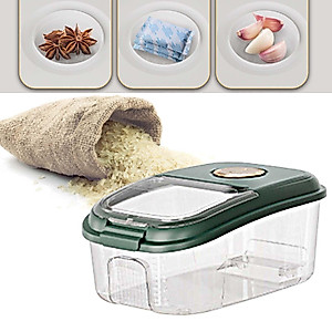 MagiDeal Household Rice Storage Container Organization Large Capacity Food Storage Canister Food Grain Box, Green