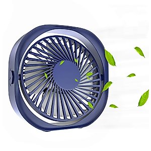 3 Speed USB Mini Desk Fan, Portable Table Fan with Strong Wind Quiet 360°Rotatable Personal Small USB Powered Desktop Fan for Home Office Dorm(blue)