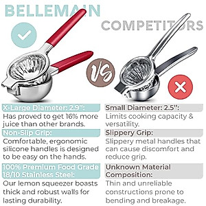 Bellemain Citrus Juicer | Metal Lemon Squeezer | Lime and Lemon Juicer Stainless Steel with Silicone Handles | Manual Juicer, Citrus Squeezer, Hand Held Juicer | Bar Juicer for Bartender Accessories