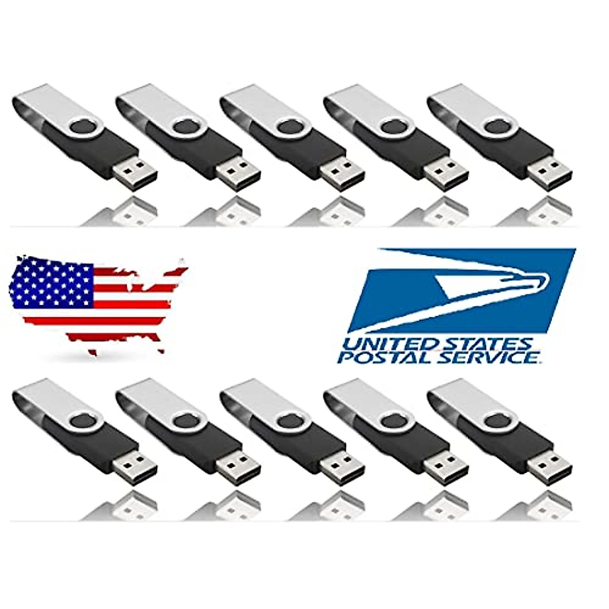 Wholesale,Lot,Bulk - 10/50/100 Pack Real Capacity Black USB Flash Drive Memory Stick Thumb Storage Pen Fold U Disk (32GB, 100X)