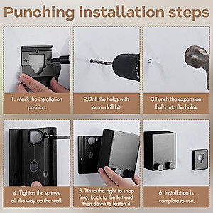 DWQOO Retractable Clothesline Indoor Outdoor Clothes Line, Portable Heavy Duty Washing Line, Heavy Duty Clothes Drying Laundry Line, Wall Mounted Drying Rack Clothing Line, Secure Lock System-Black