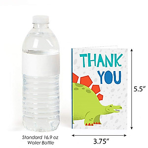 Big Dot of Happiness Roar Dinosaur - Dino Mite Baby Shower or Birthday Party Thank You Cards (8 count)