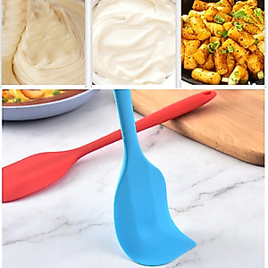 Silicone Spatula,11 inch Non-stick Spatulas with Stainless Steel Core,Heat Resistant, Food Grade Silicone, One Piece Design,Dishwasher Safe, for Mixing,Cooking,Baking (7pcs)