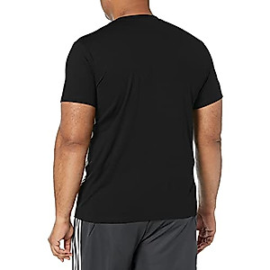 adidas Men's AEROREADY 3-Stripes Tee, Black/White, Medium