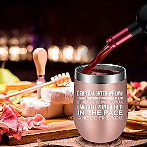 GSPY Wine Tumbler - Daughter in Law Gifts - Dear Daughter in Law Mug - Funny Birthday, Mothers Day Gifts for Daughter in Law - Daughter in Law Gift, Future Daughter in Law Gifts from Mother in Law