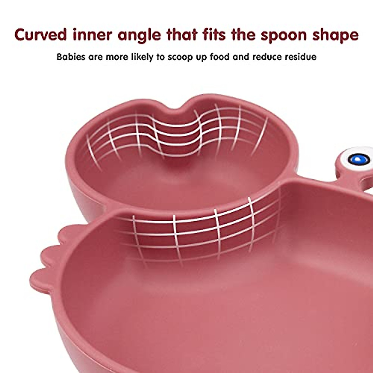 Qshare Toddler Plate, Portable Baby Plates for Toddlers and Kids, BPA-Free Strong Suction Plates for Toddlers, Dishwasher & Microwave Safe Silicone Placemat 9x6x1.4 inch