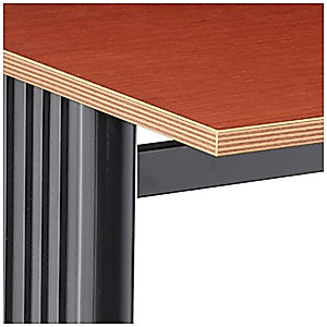 Safco Products Muv Adjustable Printer Stand 1881CY, Cherry Top, Black Frame, Swivel Wheels, Two Adjustable Shelves