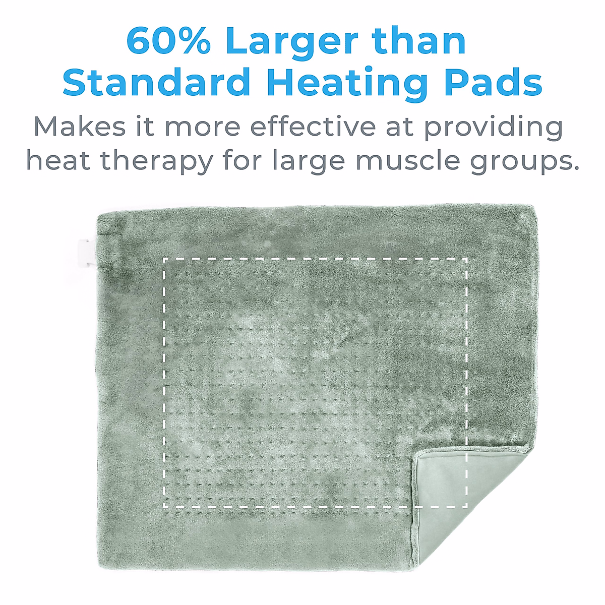 Pure Enrichment WeightedWarmth Extra-Wide Weighted Heating Pad for Cramps, Back, & Shoulder Joint Relief, 3.5 lbs, 6 Heat Settings, Microplush, Machine Washable, 2 Hr Auto Shut-Off, 20”x24” (Jade)