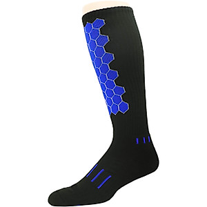 MOXY Socks Black with Blue Helix Deadlift Fitness Knee-High Socks