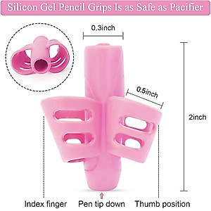 BUSHIBU Pencil Grips for Kids Handwriting, 4 Pcs Toddler Pencil Grippers, Pen Grips Trainer for Beginners Preschoolers Kindergarten Children