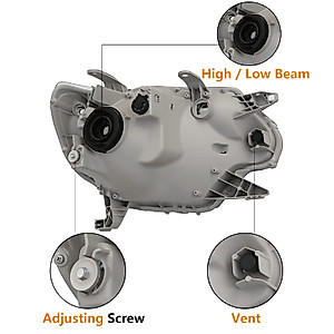 Dreenfl Anti-misting Headlight Assemblies Fit For 2012 2013 2014 2015 Toyota Tacoma 12 13 14 15 Tacoma Front Light Headlamp Driver And Passenger Side (Chrome Housing Amber Reflector)