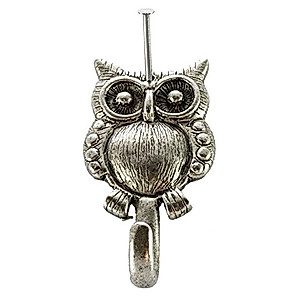 Small Owl Wall Hook, Set of 3, Silver HK-618AS