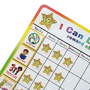 Fiercy 1 inch Gold Star Stickers with Glitter Holographic Pattern, 500 pcs Sparkling Self-adhensive Label Roll, Star Stickers for Personal and Business Use