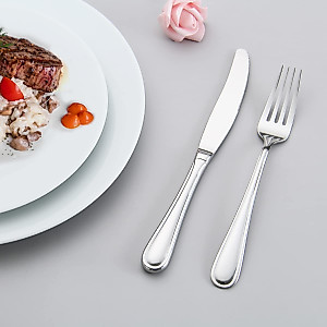 HISSF Dinner knife 4 Pieces Stainless Steel Butter Knife Set, Silver