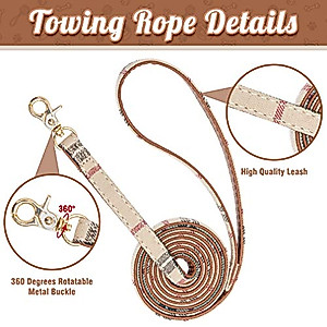 EXPAWLORER Dog Collar and Leash Set - Classic Plaid Dog Bow Tie and Dog Bandana Collar with Bell, Dog Leash Tangle Free, Adjustable Collars for Small Medium Large Dogs Cats, Holiday Ideal Gift