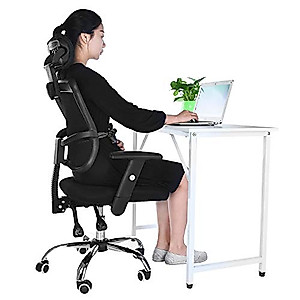 Executive Computer Office Home Task Adjustable Swivel Chair Stool with Arms,Breathable Mesh,Ergonomic Headrest and Lumbar Support(Ship from US!)