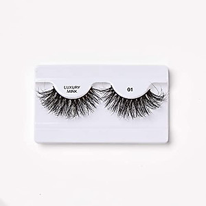 i-ENVY Luxury Mink Collection False Eyelashes 100% Real Mink Glamorous Eye Look Lashes Maximum Fluffiness 3D Multi-Curl Angle (3 Pack)