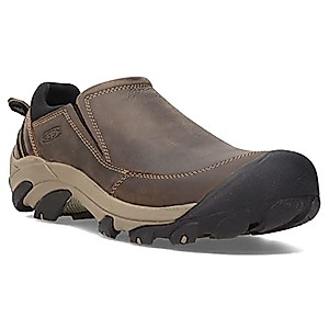 KEEN Men's Targhee 2 Soho Slip On Casual Leather Shoe, Grey/Black, 10