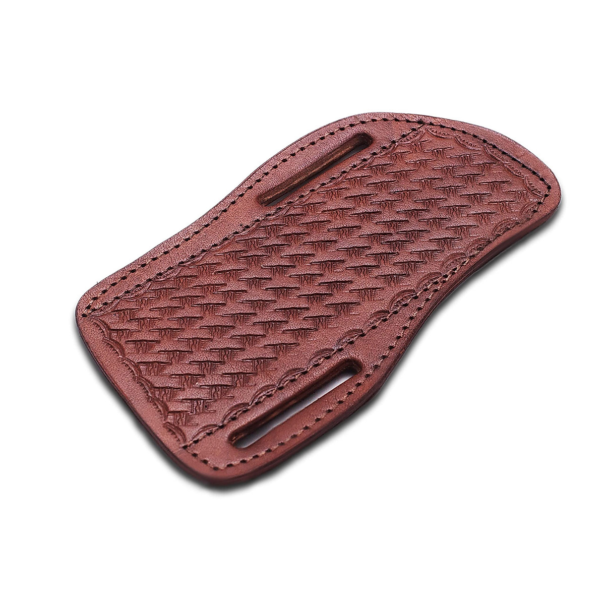 LH LIMASSOL Leather Knife Sheath, Slanted Pancake Sheath, Tooled Leather Sheath, Belt Sheath,Trapper Knife Sheath, Cow Boy Bull Cutter Knife Leather Sheath 100% Real Leather and Exotic Cow Hide Sheath