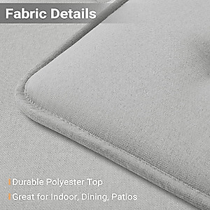 Cozyide U-Shaped Chair Cushions for Dining Chairs 6 Pack, Memory Foam Chair Pads with Tufted Design and Non-Slip Backing, 17" x 16", Khaki