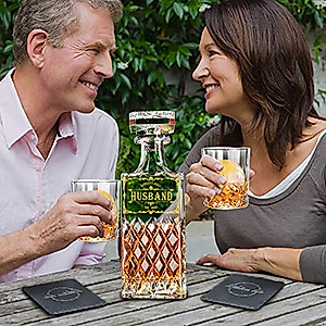 Lighten Life Gifts for Husband,Birthday Gift for Husband,Anniversary Wedding Gifts for Him from Wife,Valentines Day Gift for Husband,Whiskey Decanter Set for Husband in Gift Box