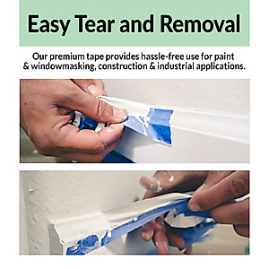 Reli. Painter's Tape, Blue | 8 Rolls Bulk | 1" x 55 Yards Per Roll (440 Yards Total) | Blue Tape/Painters Tape 1 Inch Wide | Paint Tape for Walls, Glass, Wood Trim, Multi-Surface | Painting/Masking